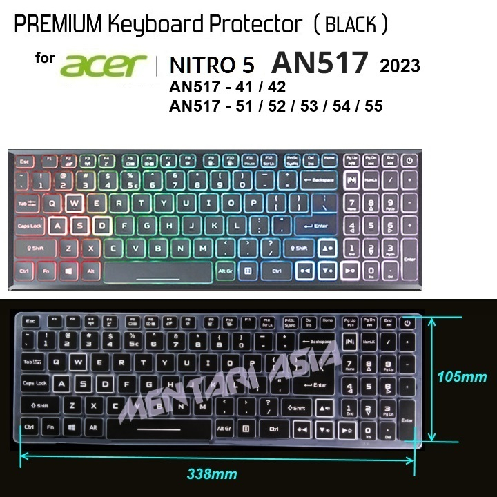 Jual Keyboard Protector ACER Nitro 5 AN517 2023 - Premium BLACK ...