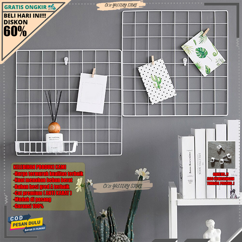 Jual Termurah Hijang 52X35 Hias Hiasan Dinding Wall Grid Pajangan ...