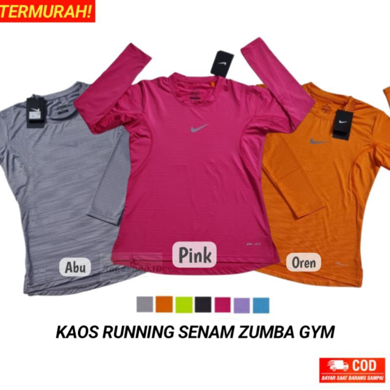 Jual Baju Running Lari Fitness Gym Kaos Olahraga Senam Zumba Wanita ...