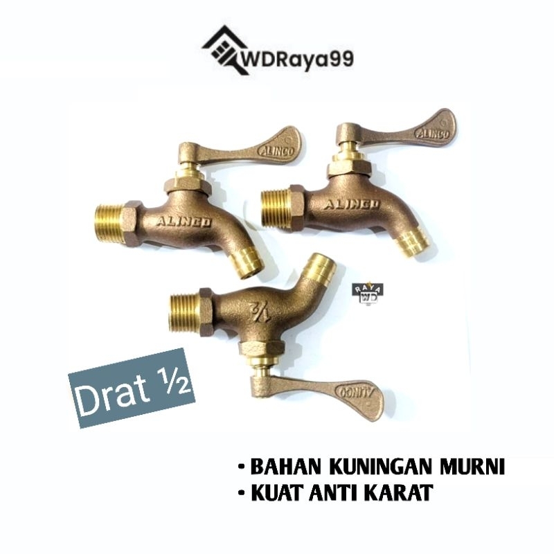 Jual Kran Kuningan 1/2 Kran Air Alinco Anti Karat | Shopee Indonesia
