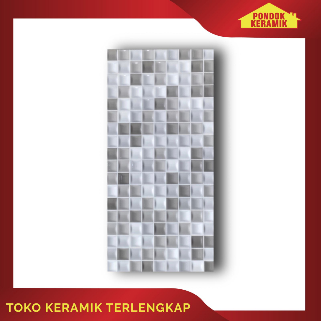 Jual Keramik Dinding Habitat 25x50 Clarity Grey | Shopee Indonesia