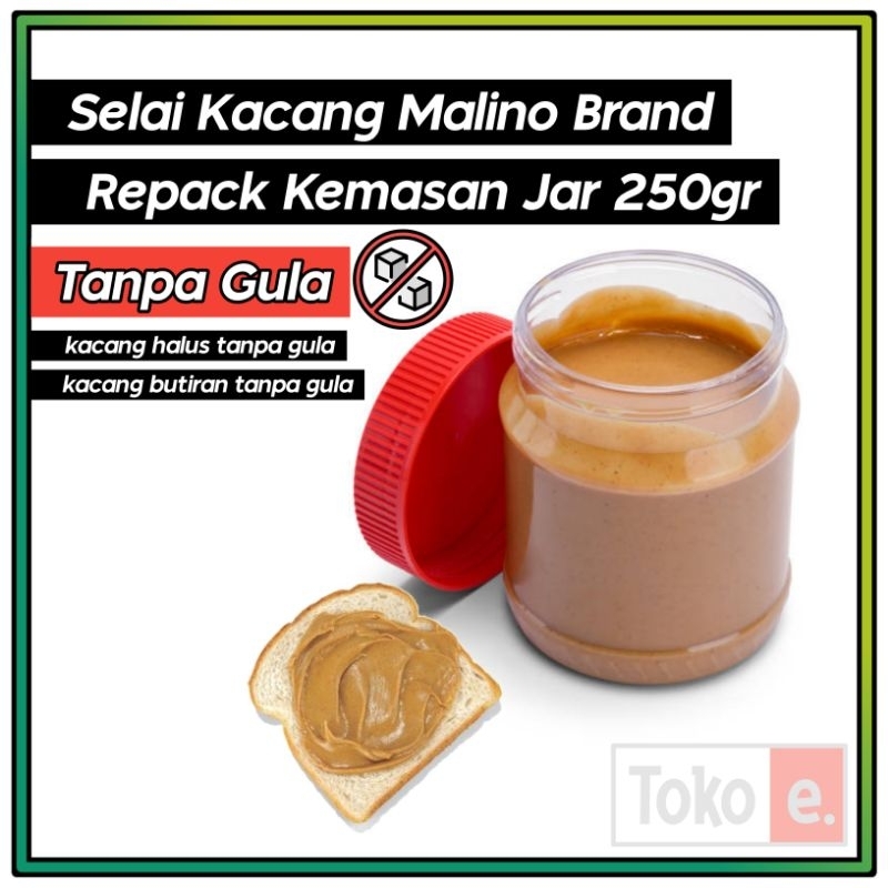 Jual Selai Kacang MALINO BRAND Repack 250gr/Tanpa Gula | Shopee Indonesia