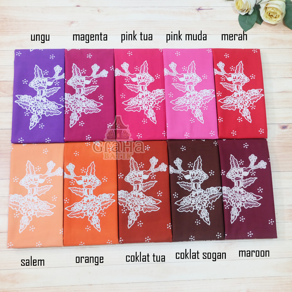 Jual KAIN BATIK BAKARAN PATI BAHAN KATUN MOTIF MAWAR WARNA 1 | Shopee ...