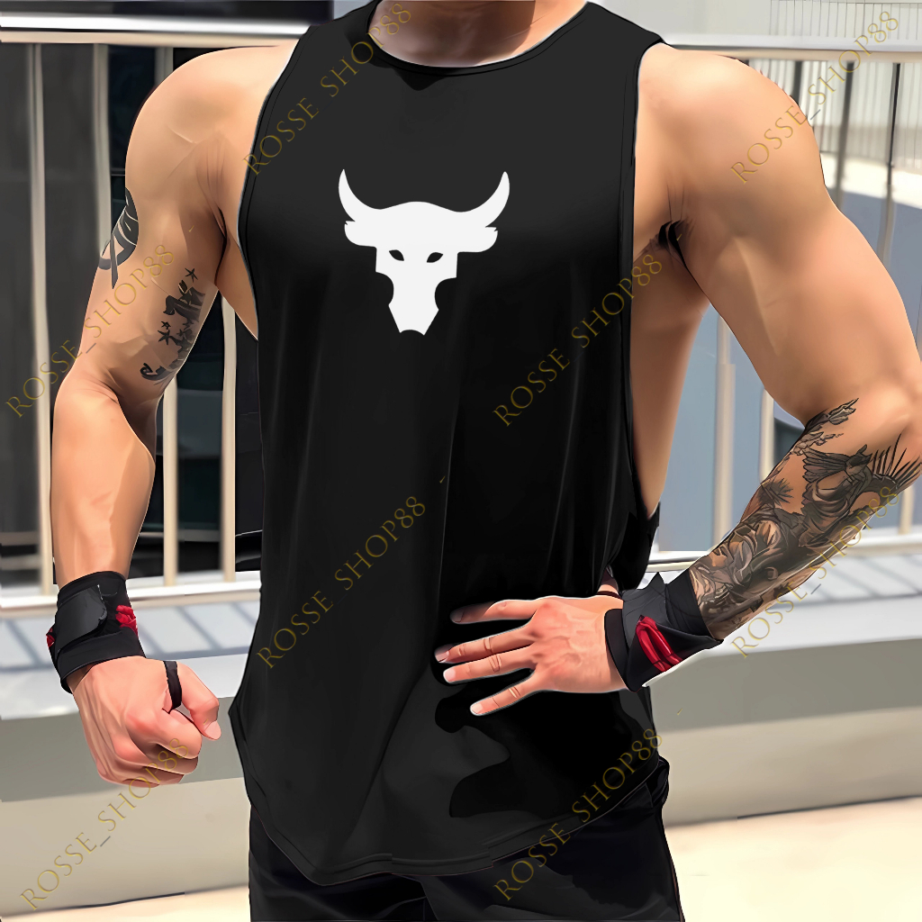 Jual Singlet Low Cut Pria Gym Olahraga Fitness Sport Running Tank Top ...