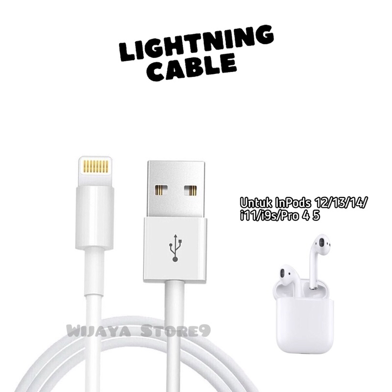 Jual Kabel Lightning InPods 3 pro,InPods 12,inPods Pro 4 Panjang 1 ...