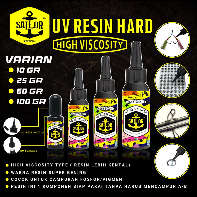 Jual Resin UV Sailor Kental High Viscosity Assist Hook Super Bening Hard DIY Craft Resin ...