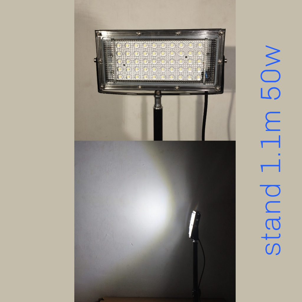 Jual Lampu sorot stand/tripod 55cm dan 110cm 50w 100w lengkap satu set | Shopee Indonesia