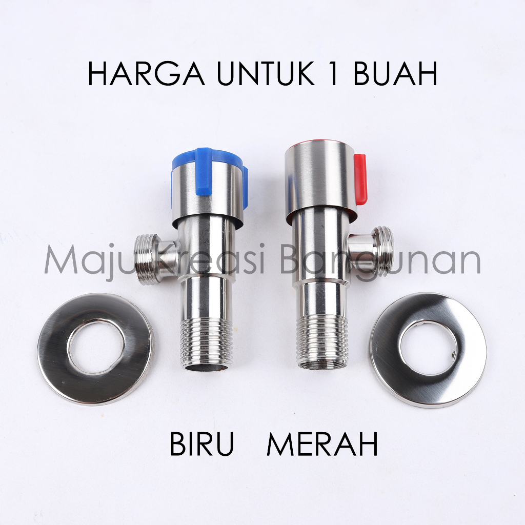 Jual Stop Kran Kloset 1 Cabang Biru Merah Single Stainless Jet Shower ...