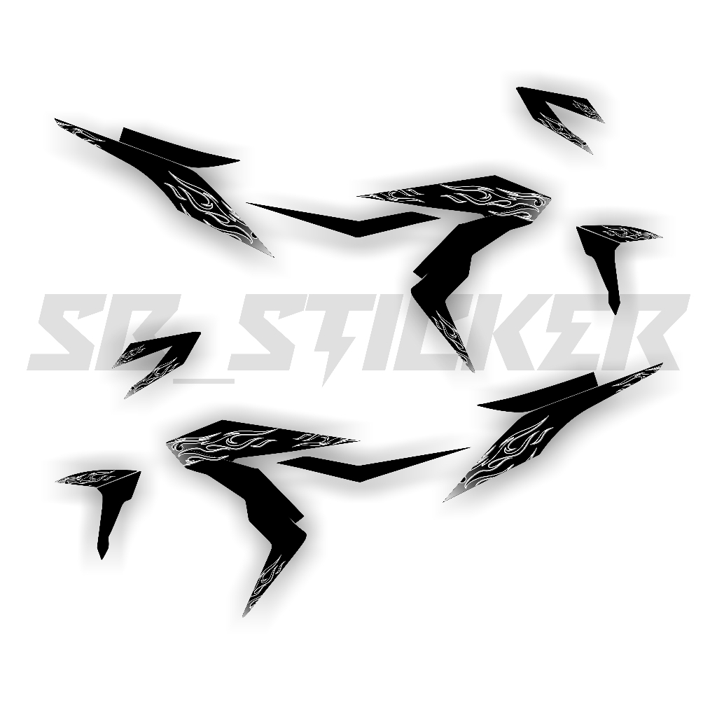 Jual striping variasi motor sonic 150r motif api viral | bisa bayar ...