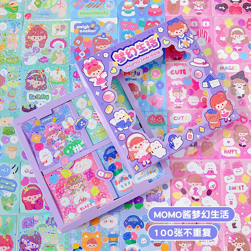 Jual AJS Sticker 100pcs/ sticker 100 lembar/ sticker momo/ sticker ...