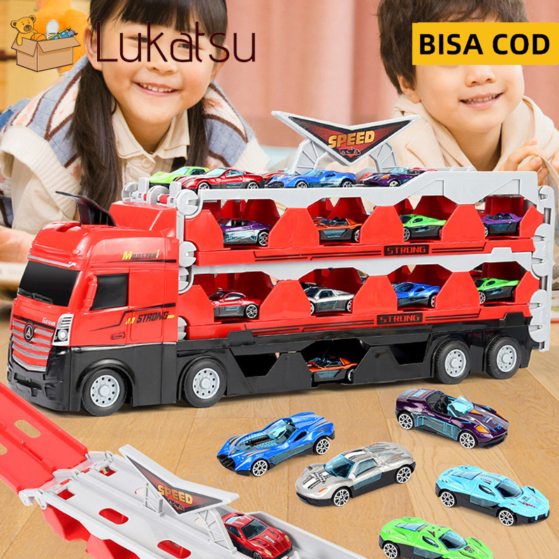 Jual Truk Kontainer Mobil Mainan 2in1 Set Mobil Truk Transformasi Dapat ...