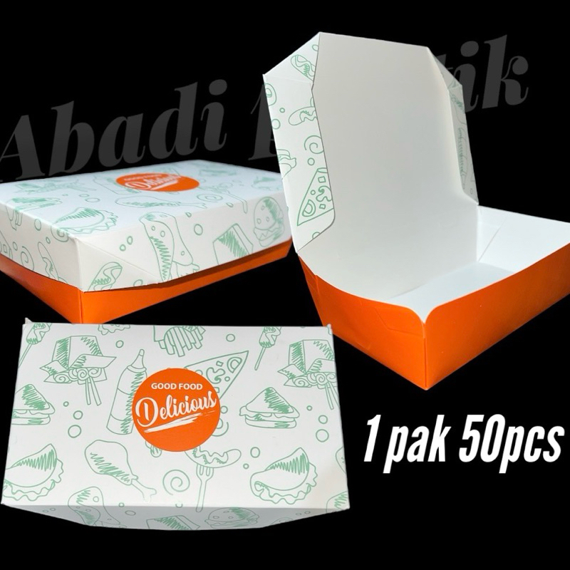 Jual PAPER LUNCH BOX MOTIF M/KEMASAN MAKANAN/KOTAK NASI M | Shopee ...