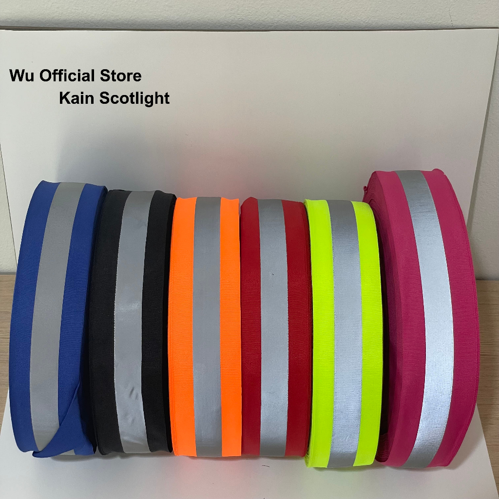 Jual Pita Scotlight Skotlet Scotlite Kain 5 cm Hijau Stabilo Silver ...