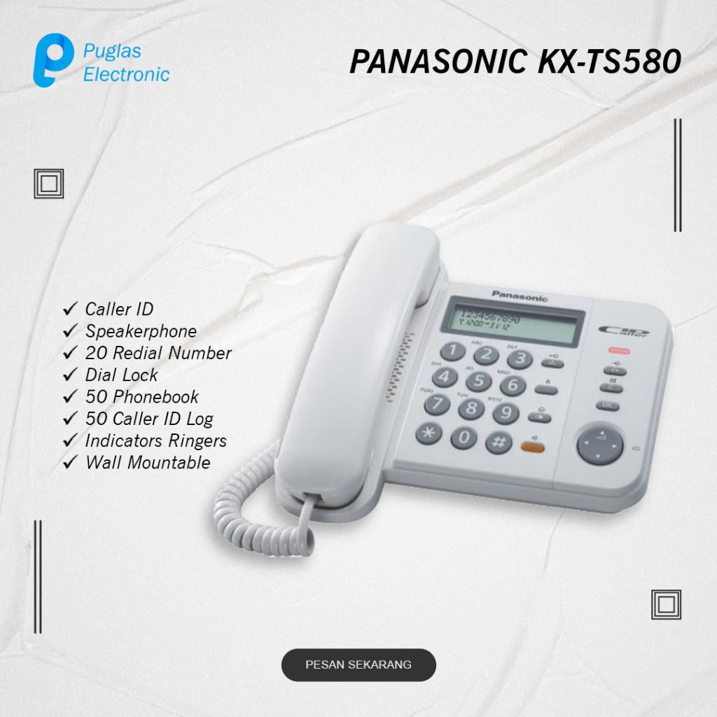 Jual Pesawat Telepon Kabel Panasonic KX-TS580 Telephone Kantor Rumah Indihome | Shopee Indonesia