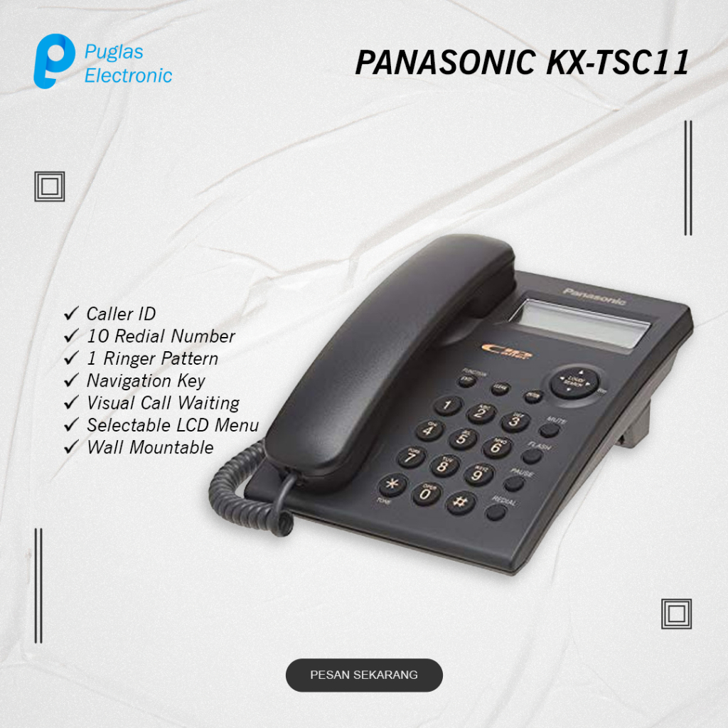 Jual Pesawat Telepon Kabel Panasonic KX-TSC11 Telephone Rumah Kantor Indihome - BLACK | Shopee ...