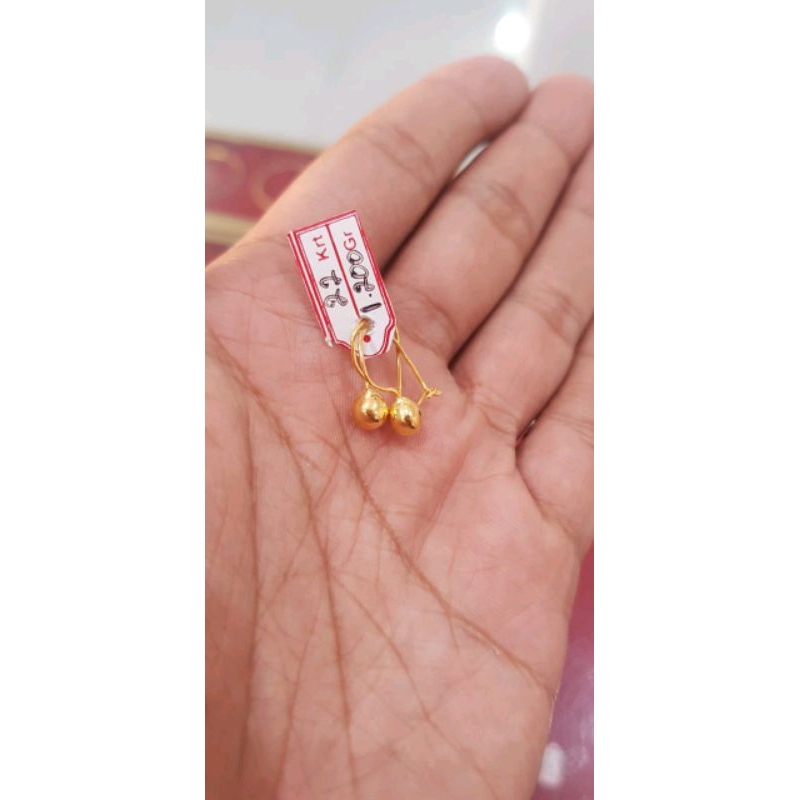 Jual anting emas kadar 22 karat model boba | Shopee Indonesia