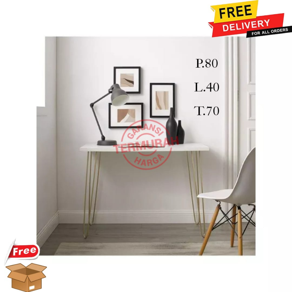Jual Meja Tamu Putih 80x40 Tinggi 70 Minimalis GOLD Meja Kerja ...