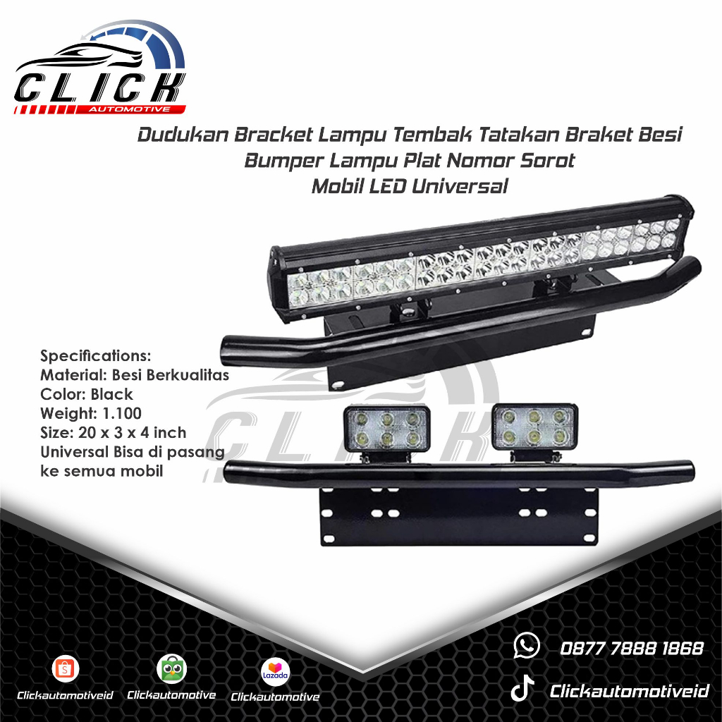 Jual Dudukan Bracket Lampu Tembak Tatakan Braket Besi Bumper Lampu Plat ...