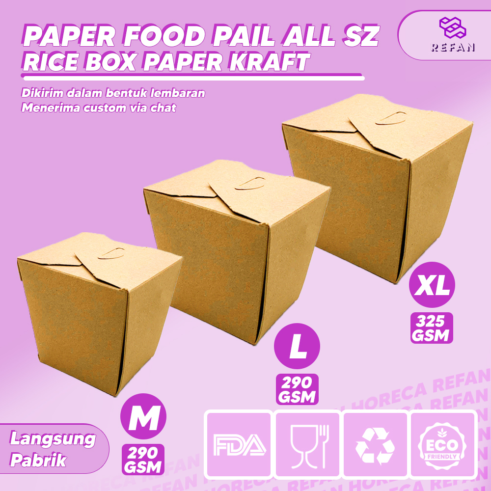 Jual FOOD PAIL - RICE BOX - NOODLE BOX - PAPER LUNCH BOX - FOOD GRADE ...