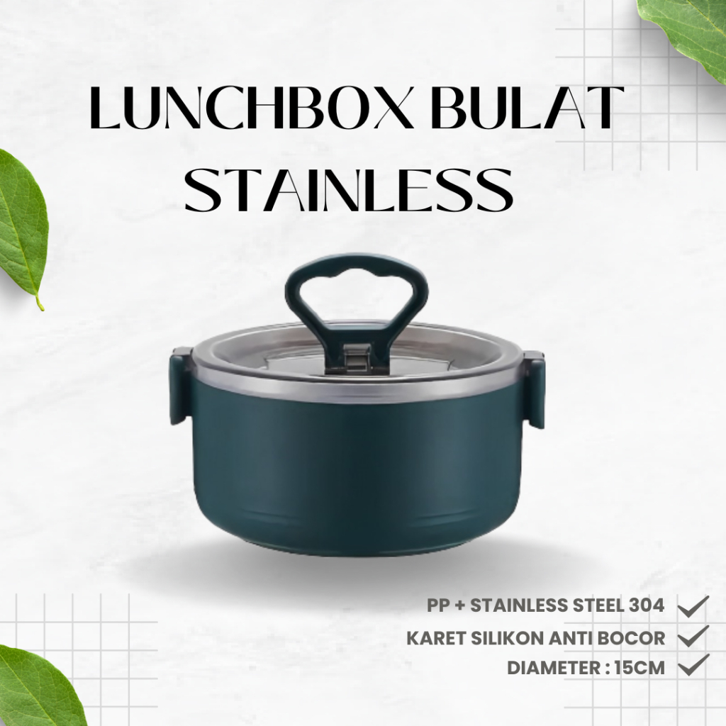 Jual SALE LUNCH BOX KOTAK MAKAN BULAT STAINLESS 600ML | Shopee Indonesia