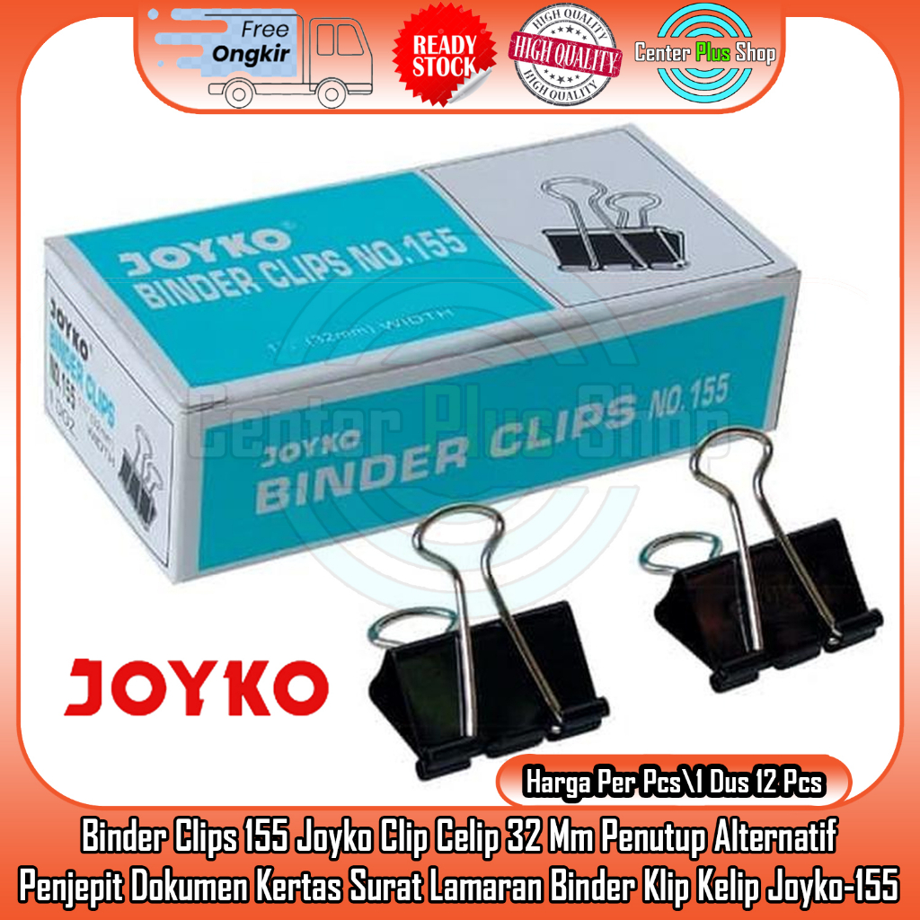 Jual Binder Clip Klip Kertas 155 Joyko Klip Penjepit Kertas Bebas Karat ...