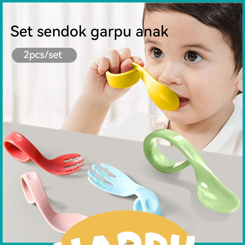 Jual Sendok Garpu Anak Bayi Belajar Makan Bengkok Training Spoon Baby 2 in1 (BIC) | Shopee Indonesia