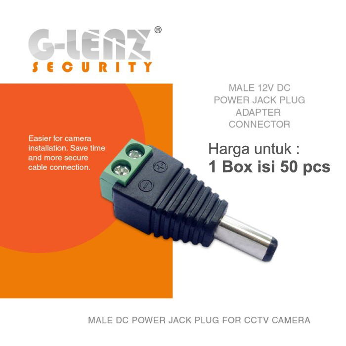 Jual GLENZ SECURITY CCTV KONEKTOR JACK DC MALE | Shopee Indonesia