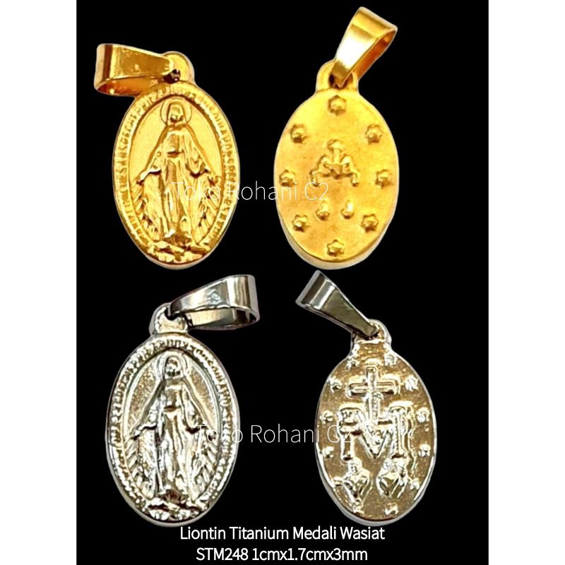 Jual Liontin Titanium Medali Wasiat Tebal STM248 1cmx1.7cmx3mm - Liontin Maria - Liontin Medali ...