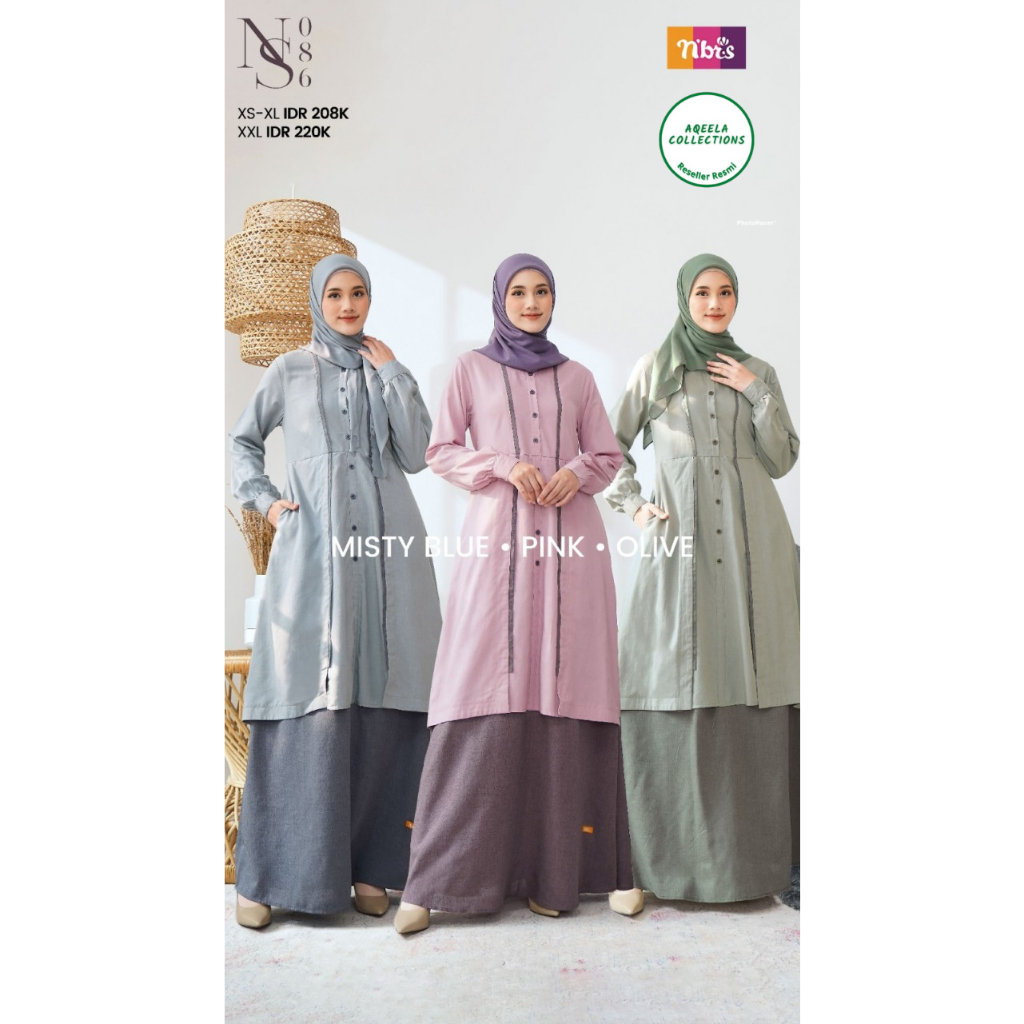 Jual GAMIS NIBRAS NS 086 || DRESS NIBRAS TERBARU 2023 | Shopee Indonesia