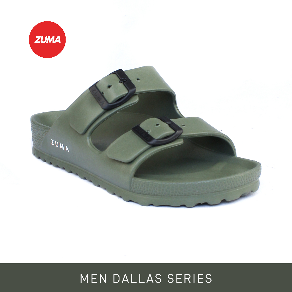 Jual Zuma Men Dallas 6 Army, Sandal Slop Pria Karet Slip On Polos ...
