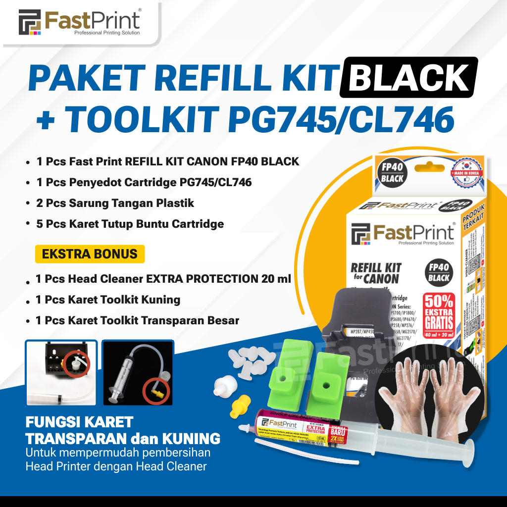 Jual Fast Print Paket Tinta Suntik Refill Kit Plus Penyedot Cartridge ...