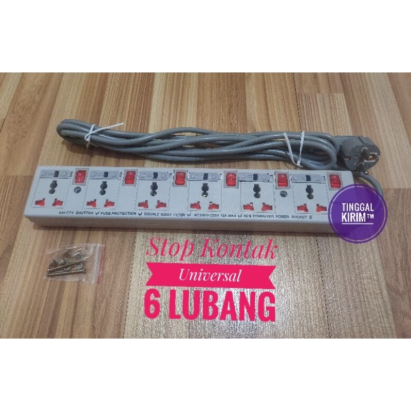 Jual Cable Extension Stop Kontak Multifungsi 6 Lubang dengan Saklar ...