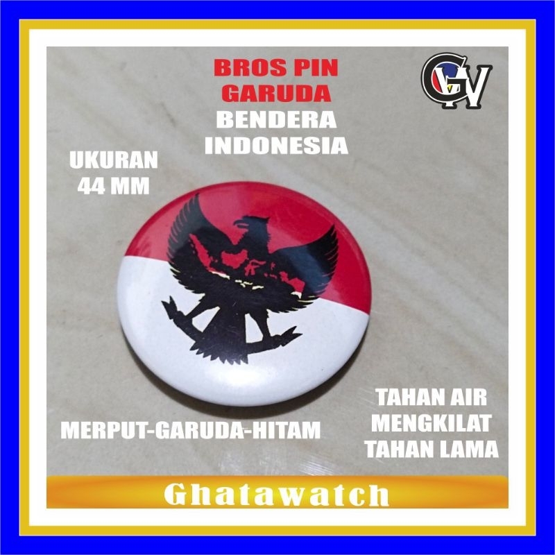 Jual Bros pin Garuda bendera indonesia merah putih Glossy 44mm | Shopee ...