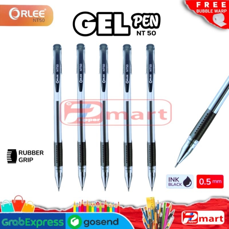 Jual Gel Pen ORLEE NT 50 /Balpoint 0.5MM HITAM / Pulpen Gel Hitam 0.5mm ...
