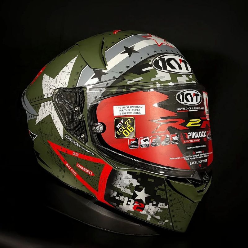 Jual KYT R2R PRO Assault Rifle Green Army Matt | Shopee Indonesia