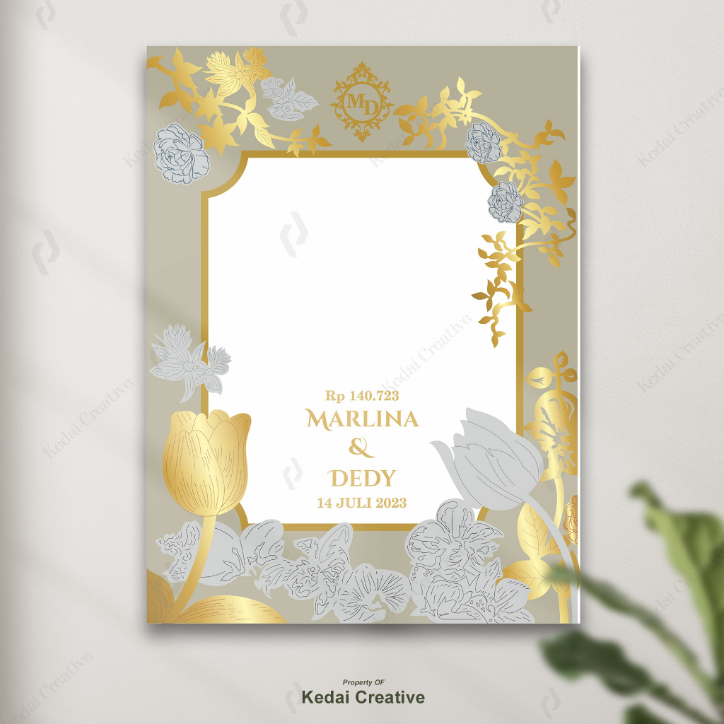 Jual Bahan Dekorasi Mahar Full akrilik Mirror Gold Mix Silver - Mahar ...