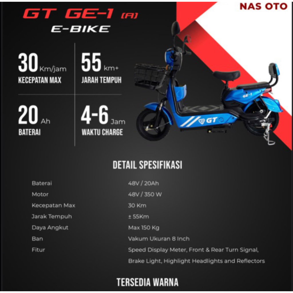 Jual Green Tech Sepeda Listrik (GT GE-1a) | Shopee Indonesia