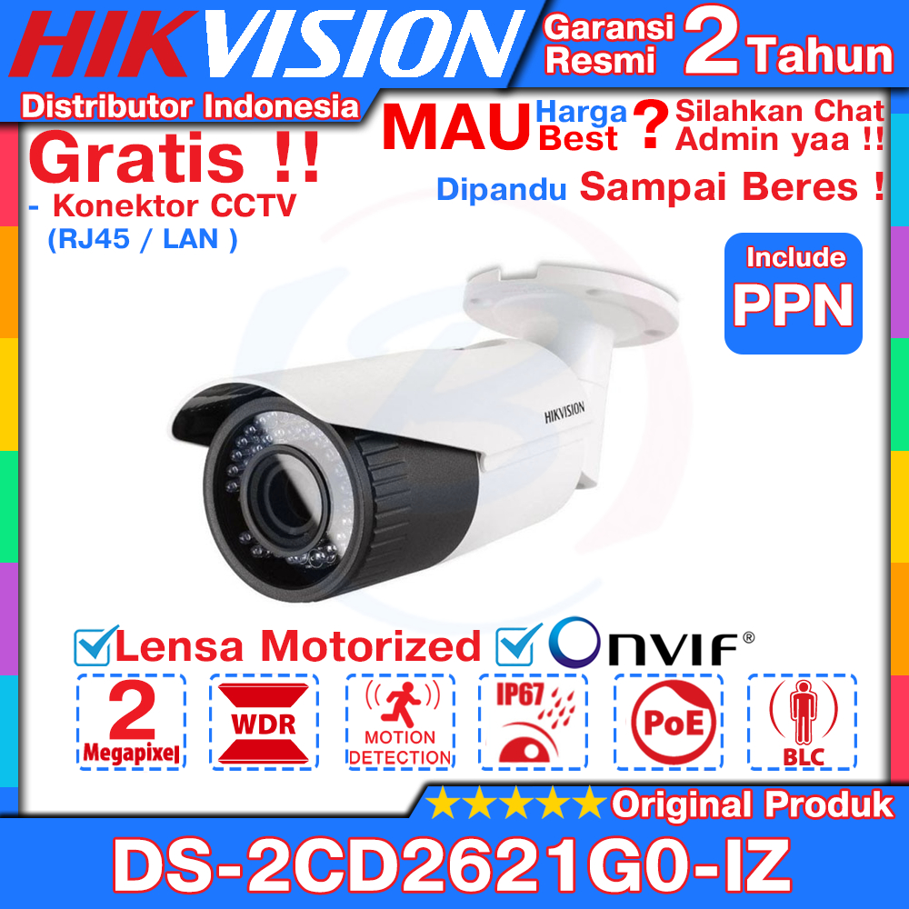 Jual Ipcam Hikvision DS-2CD2621G0-IZ 2MP Motorized Outdoor Support Onvif & Poe | Shopee Indonesia