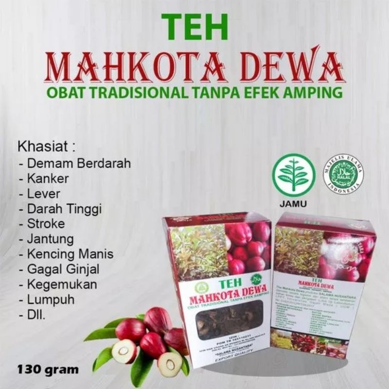 Jual Teh Mahkota Dewa Teh 130gr Herbal berkhasiat Untuk berbagai Macam ...