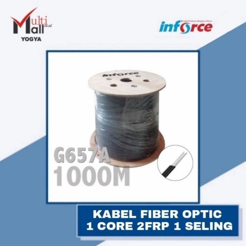 Jual Inforce Kabel FO Fiber Optic 1 Core 1 Seling + 2 FRP 1000 Meter ...