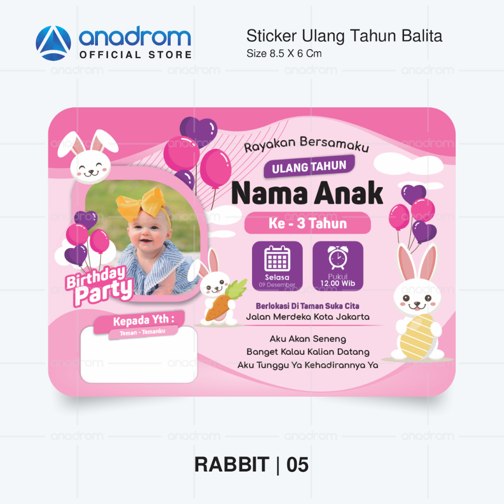 Jual Sticker Label Ulang Tahun Balita | Sticker Label Box Makanan ...