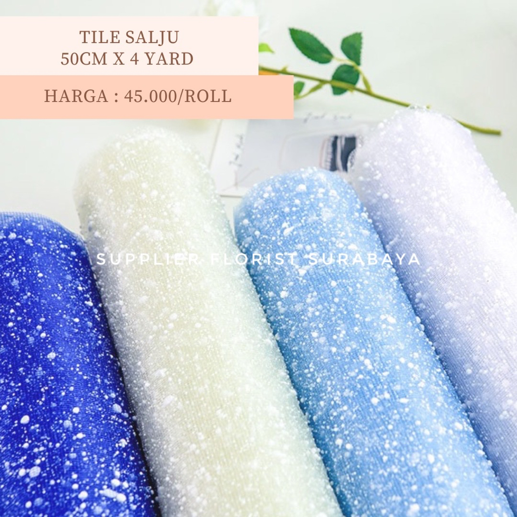 Jual [1 ROLL 4 YARD] TILE SALJU WRAPING WRAPPING BUNGA KAIN KOREA STYLE ...