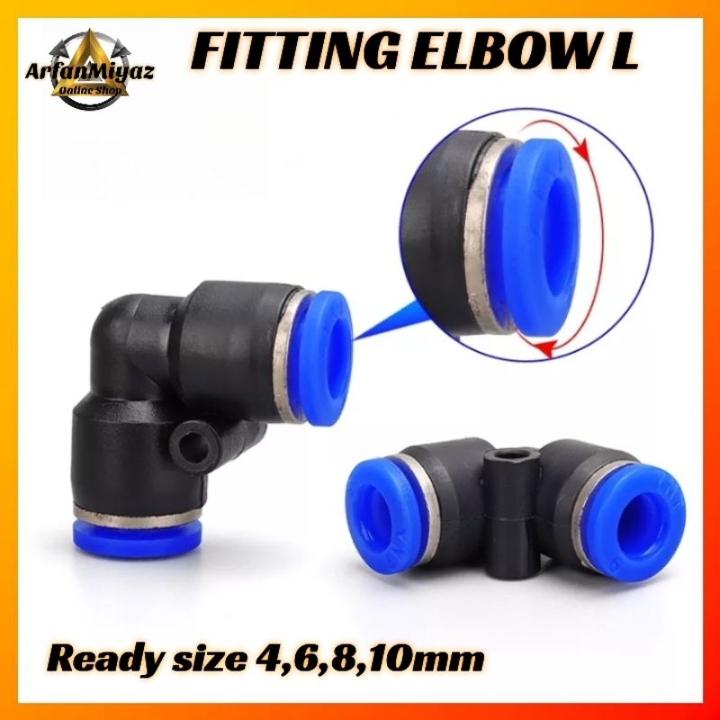 Jual Konektor Slip Lock Fitting Elbow Pv Push In Pneumatic Fitting ...