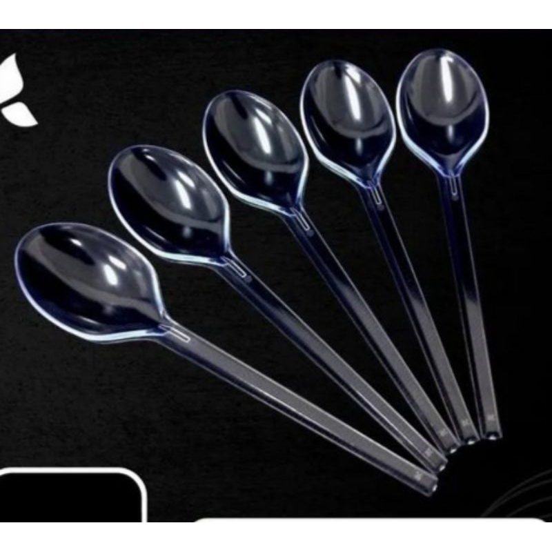 Jual sendok makan plastik bening isi 100pcs/pack | Shopee Indonesia