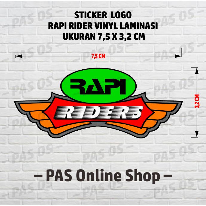 Jual STICKER LOGO RAPI RIDER UKURAN 7,5 X 3,2 CM ( KECIL ) | Shopee ...