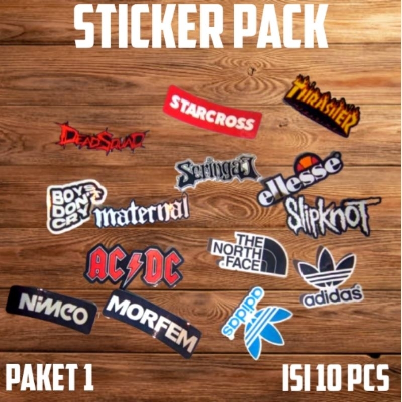 Jual STIKER PACK ISI 10 | STICKER BRAND | STICKER BAND | BEBAS PILIH ...