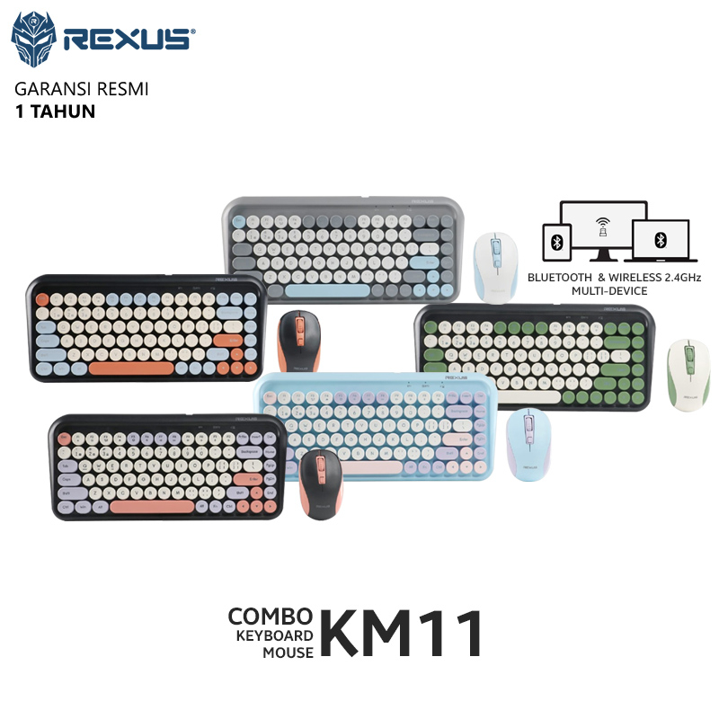 Jual Rexus KM11 Combo Keyboard dan Mouse Bluetooth Wireless Multi ...