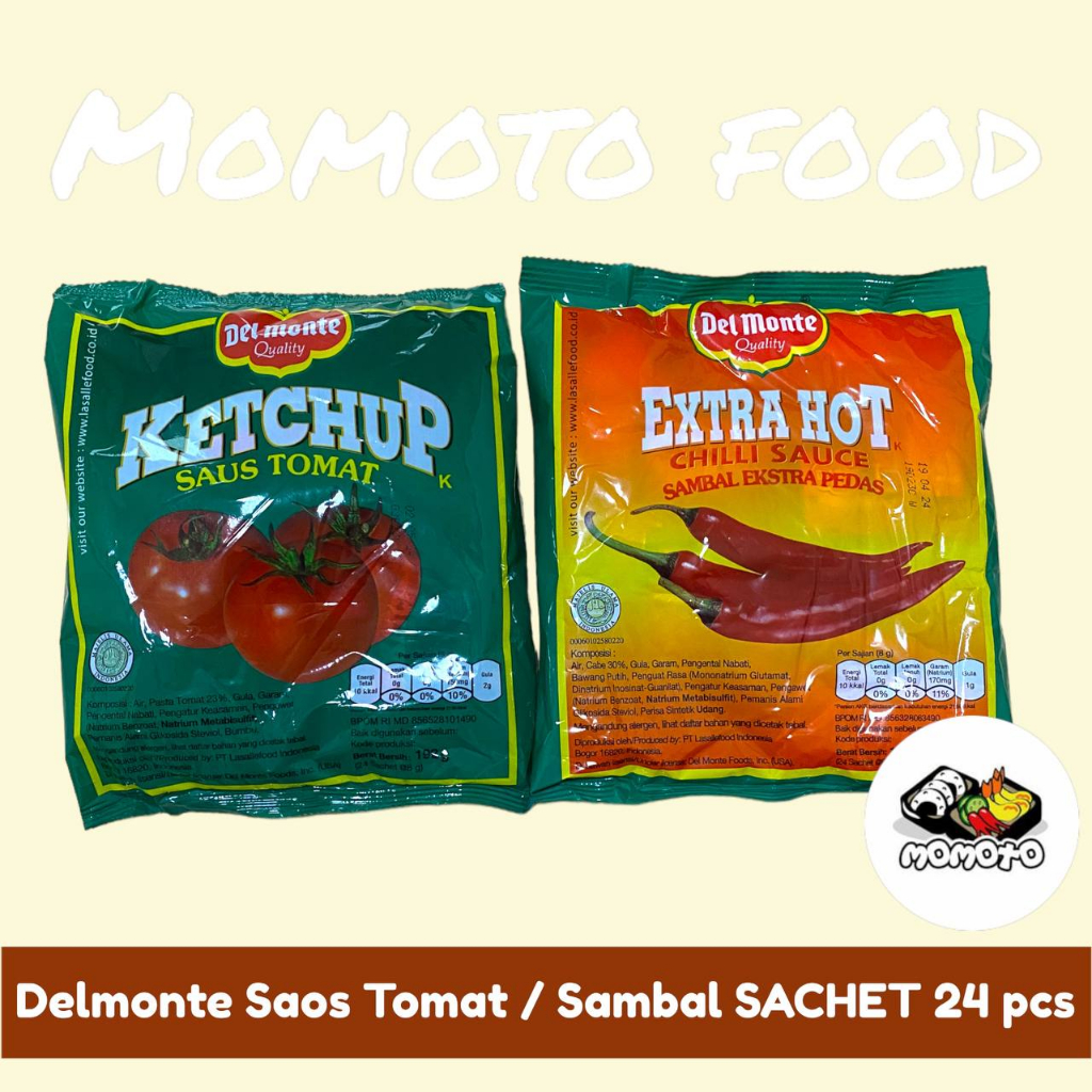 Jual Delmonte Saus Tomat Ketchup Sachet Saos Sambal Extra Hot Chili ...