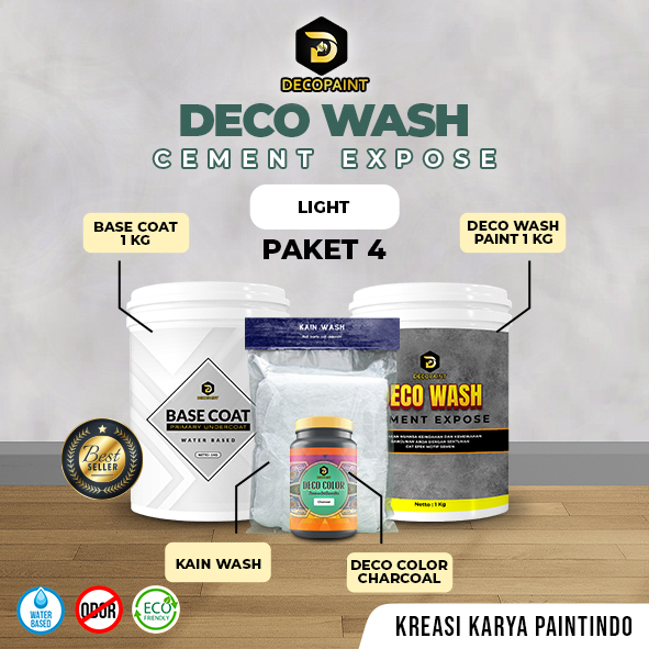 Jual Paket Isi 4 Barang - Cat Deco Wash Cement Expose | Warna Light ...