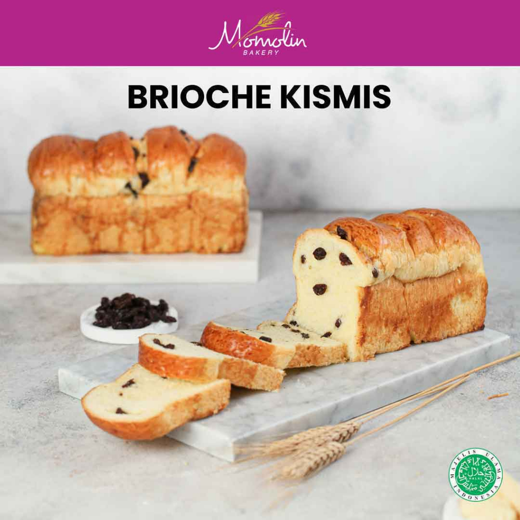 Jual Momolin Bakery Brioche Kismis | Roti Kasur | Roti Kasur Kismis ...